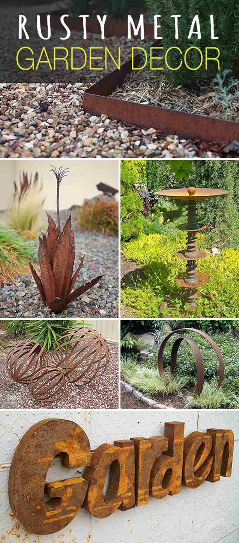 Modern Rusted Metal Garden Sculpture for Sale CSS-223