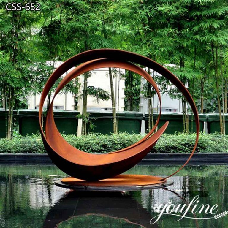 Corten Steel Sphere for Outdoor Landscapes SCW-017