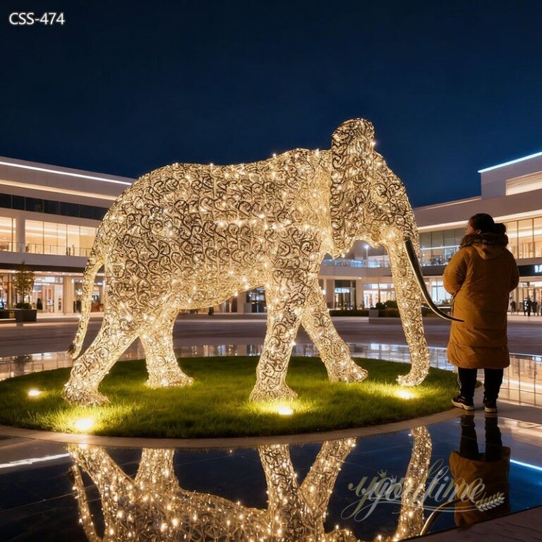 Stainless Steel Geometric Elephant Statue