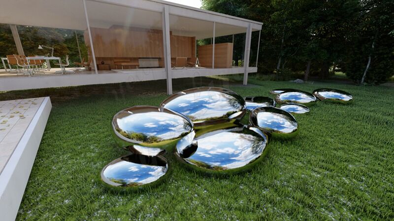 Cobblestone Mirror Stainless Steel Sculptures - YouFine Sculpture