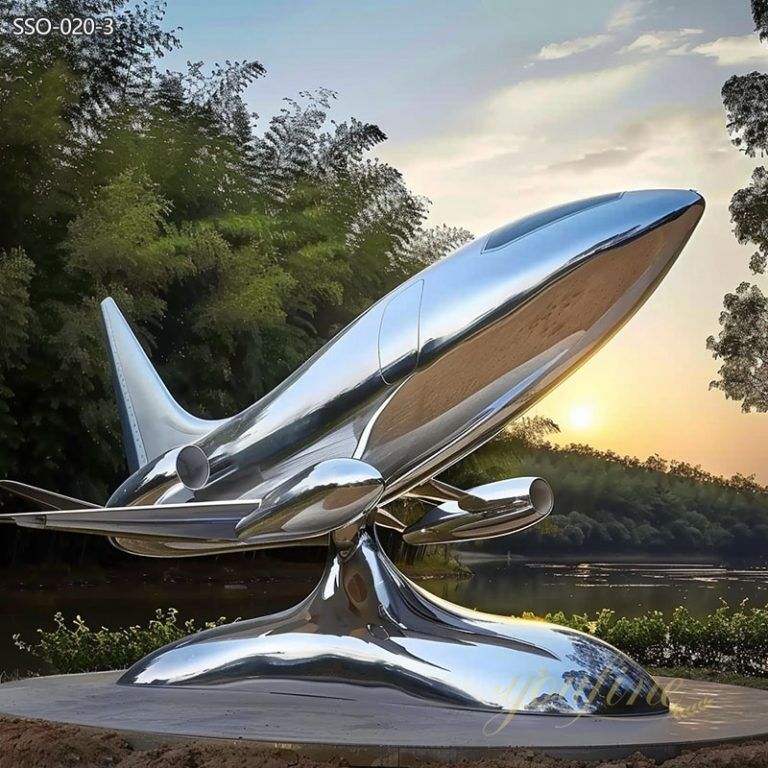 Modern Stainless Steel Airplane Sculpture Custom Factory