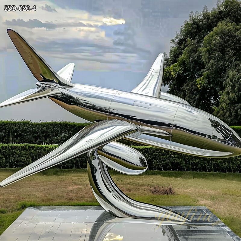 Modern Stainless Steel Airplane Sculpture Custom Factory