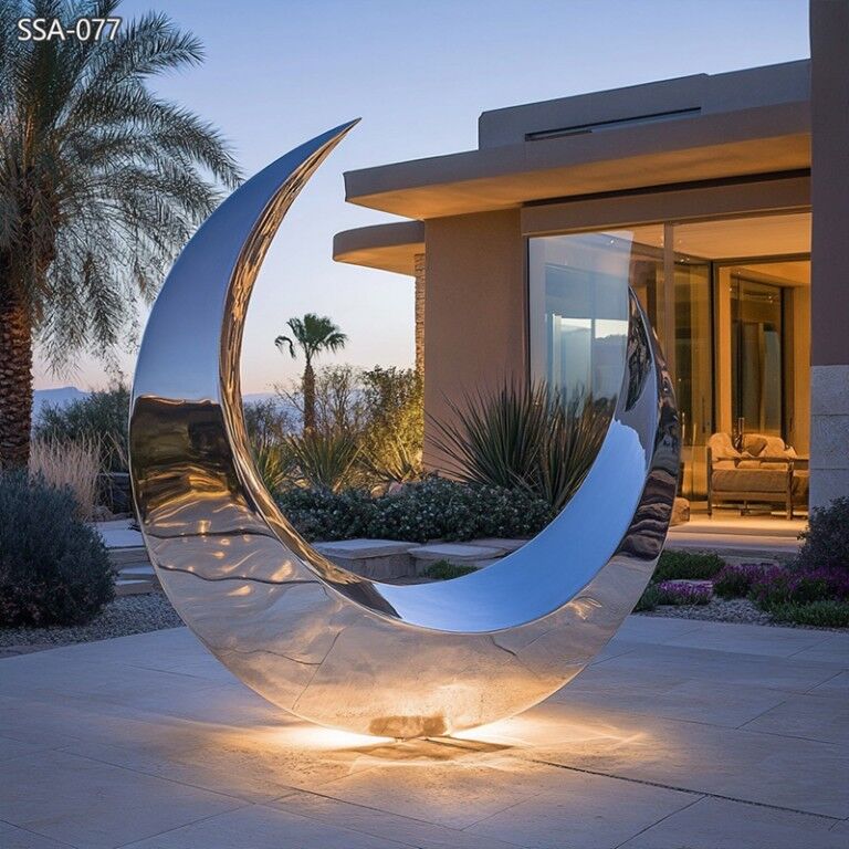 Modern Metal Moon Sculpture for City SSO-037