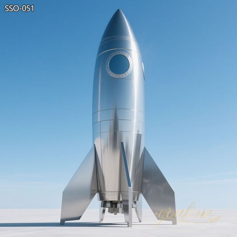 Commercial Plazas Stainless Steel Rocket Fountain Sculpture GSS-053