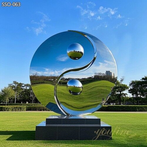 Large Polished Stainless Steel Outdoor Zen Yin Yang Sculpture SSO-063