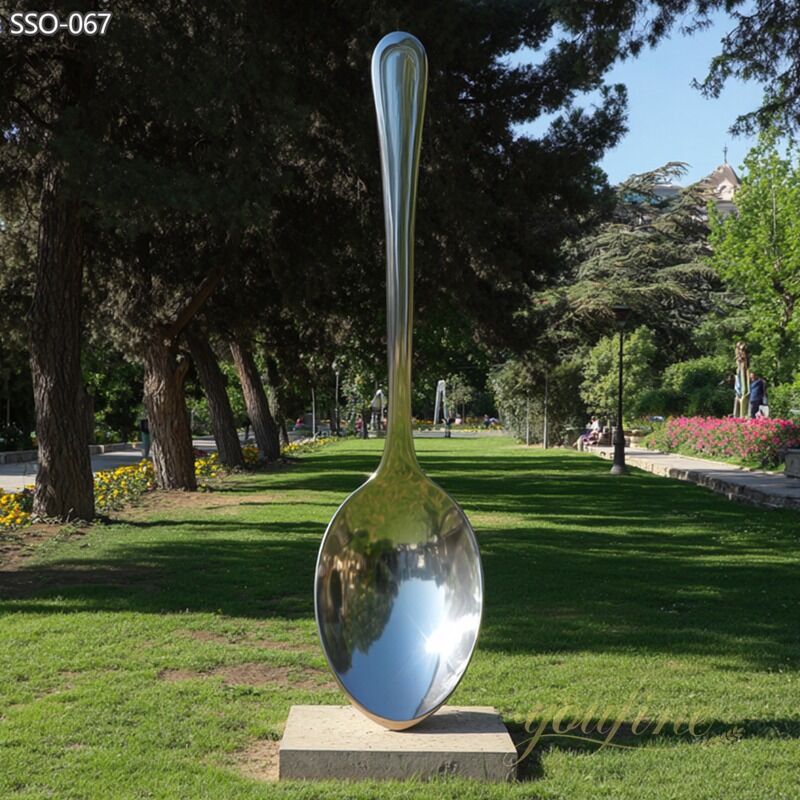 Large Modern Outdoor Stainless Steel Spoon Sculpture SSO-067