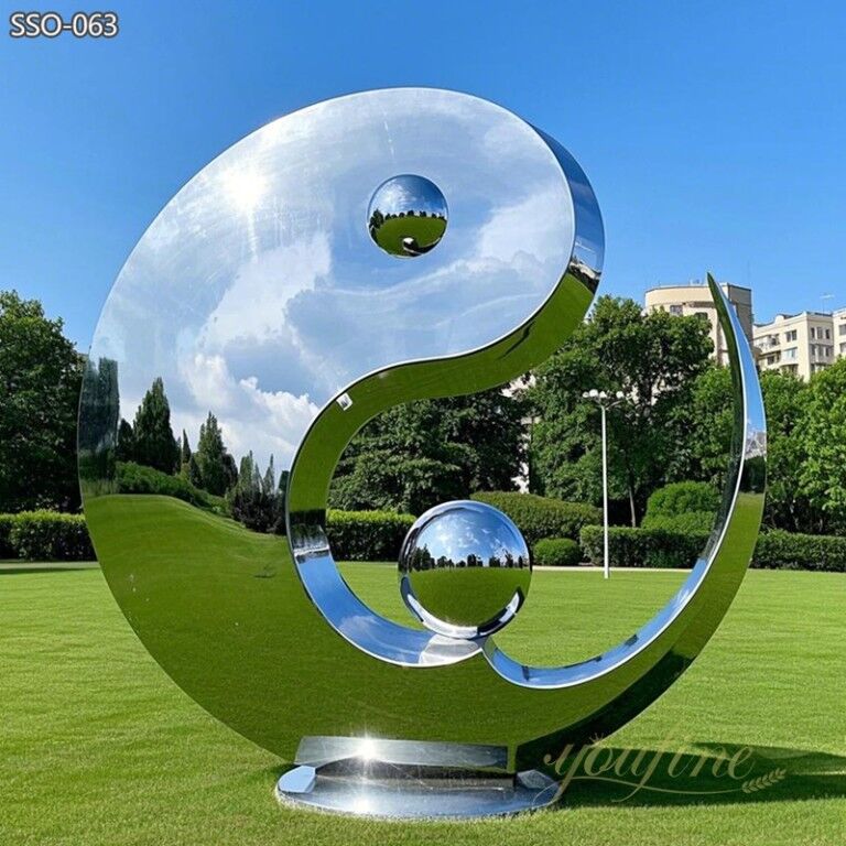Large Polished Stainless Steel Outdoor Zen Yin Yang Sculpture SSO-063