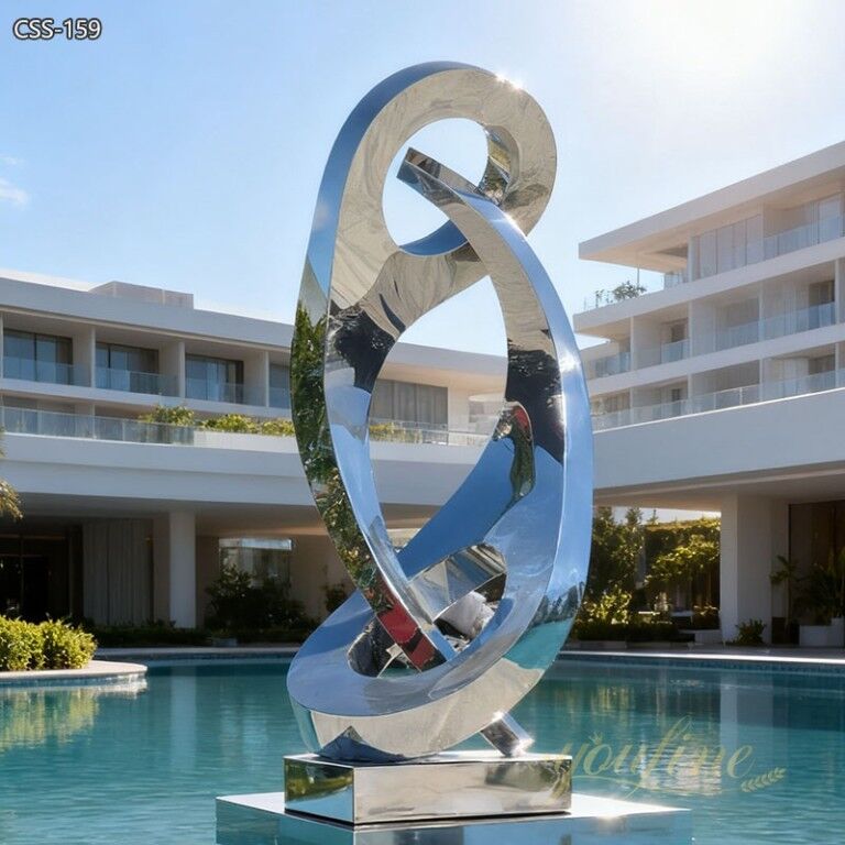 Stainless Steel Abstract Rising Water Feature Sculpture