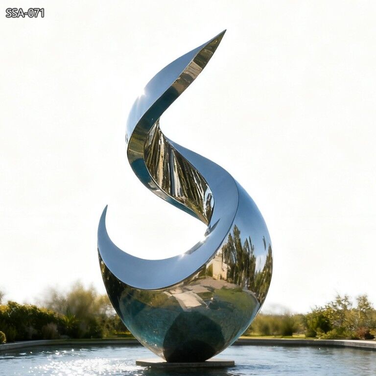 Stainless Steel Abstract Rising Water Feature Sculpture