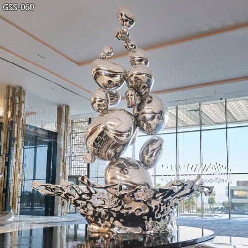 Stainless Steel Abstract Rising Water Feature Sculpture